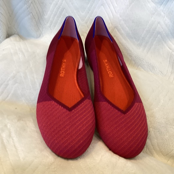 Rothy's | Shoes | Rothys The Flat Raspberry Color Block Textile Ballet ...
